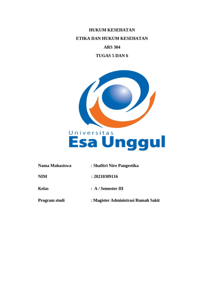 Shafitri Nire Pangestika Tugas 3 & 4 Hukum Kesehatan (Etika Dan Hukum ...