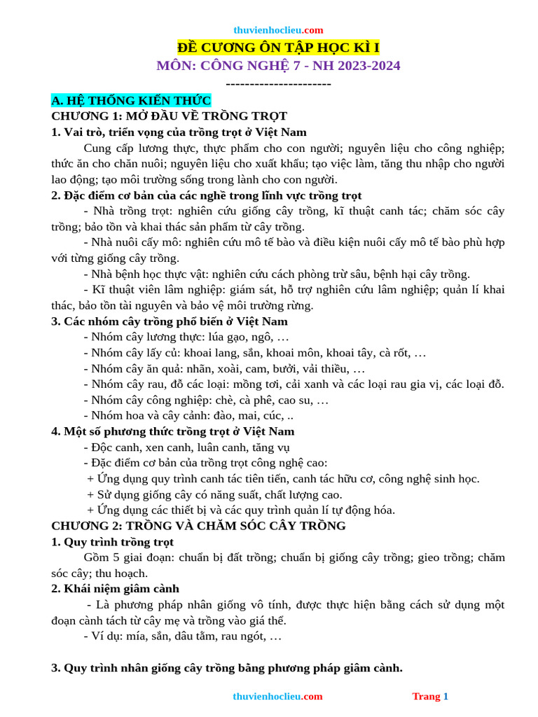 thuvienhoclieu.com-De-cuong-on-tap-HK1-Cong-nghe-7-nam-23-24 | PDF