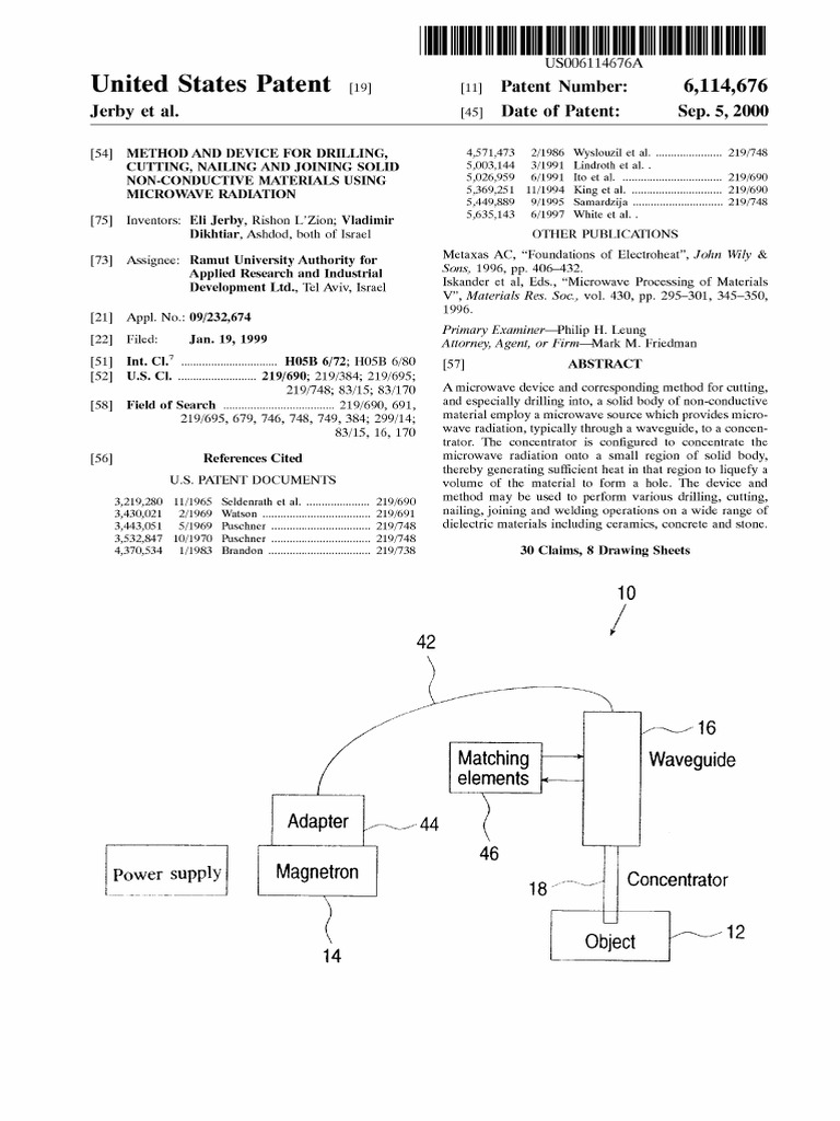 Jerby US Patent | PDF | Microwave | Coaxial Cable