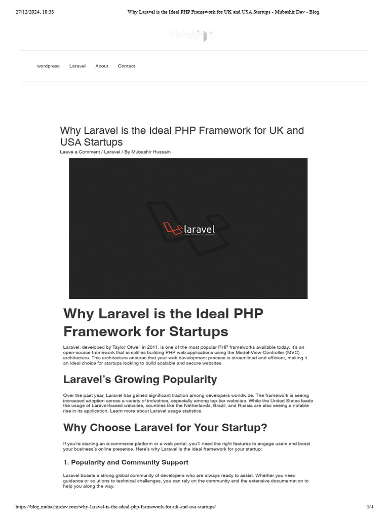 Why Laravel Is The Ideal PHP Framework For UK and USA Startups ...