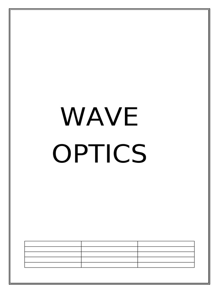 WAVE | PDF | Diffraction | Waves