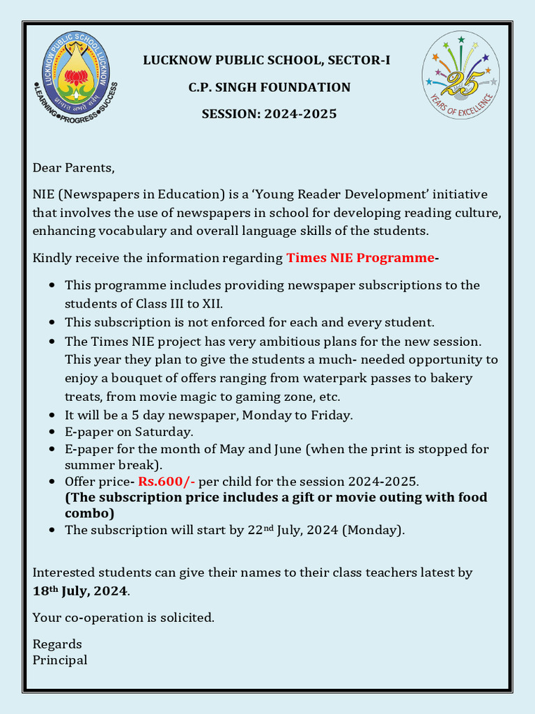 Times Nie Programme Notice | PDF