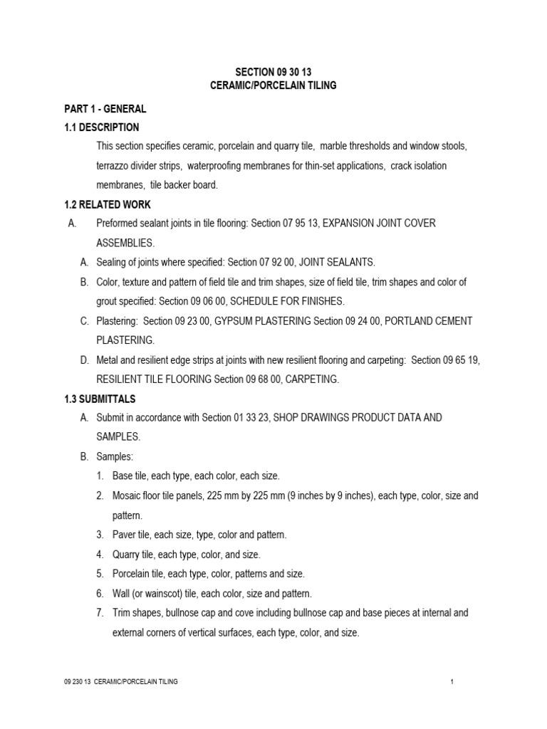 093013 Ceramic Tiling | PDF | Tile | Concrete
