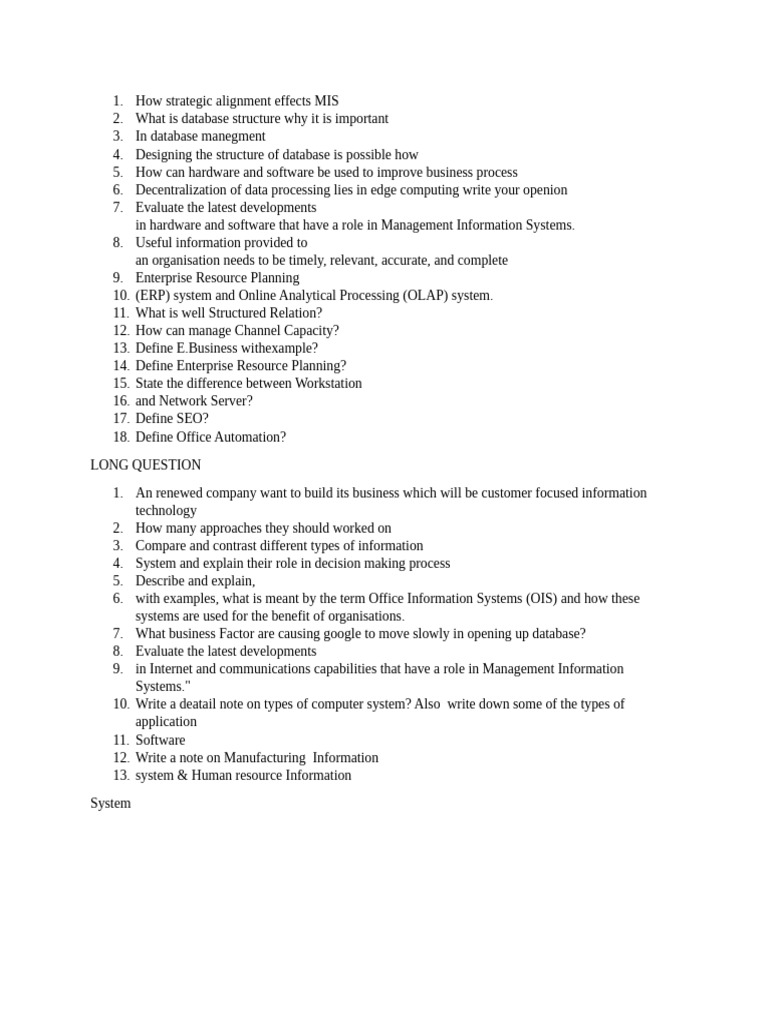 MIS | PDF