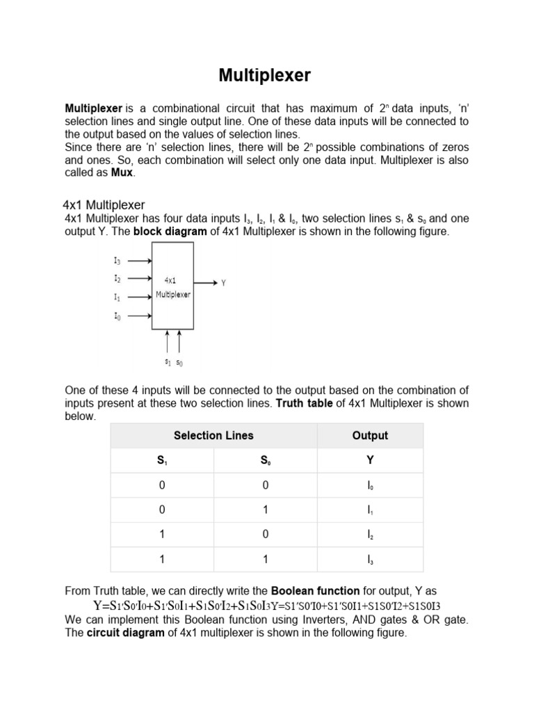 3a-Multiplexer & Demultiplexer - Part-1 (1) | PDF | Multiplexing ...