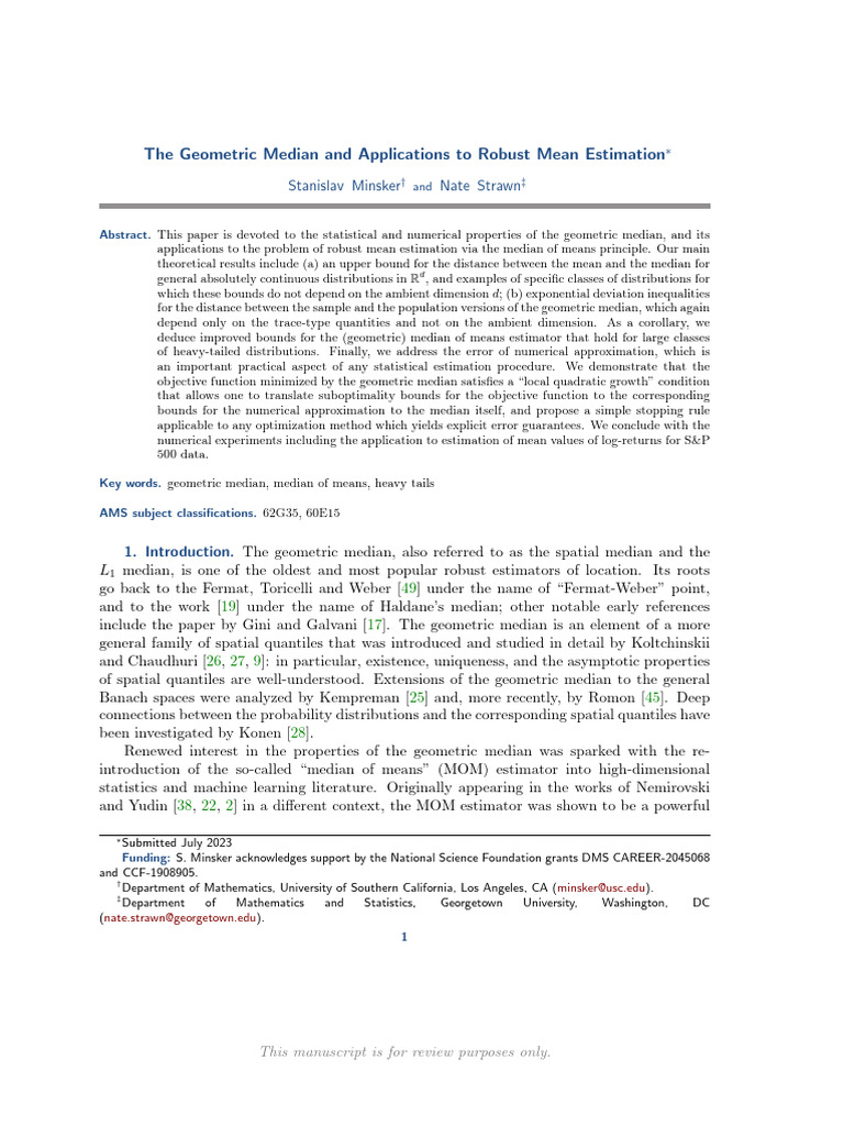 2307.03111v2 | PDF | Median | Estimator