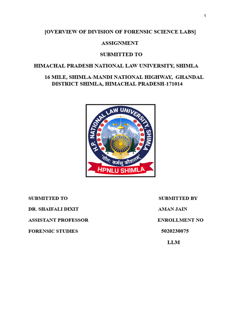 [OVERVIEW OF DIVISION OF FORENSIC SCIENCE LABS] | PDF | Forensic ...