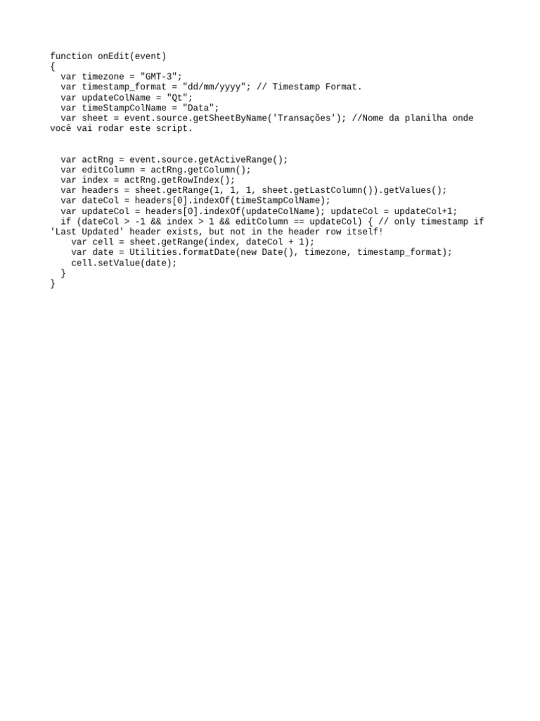 Function OnEdit(Erinaldo) | PDF