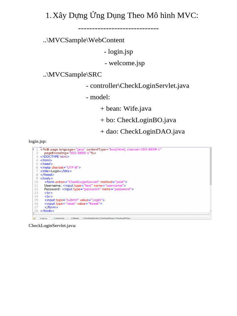 Hinh Anh Vi Du Mo Hinh MVC JSP Servlet | PDF