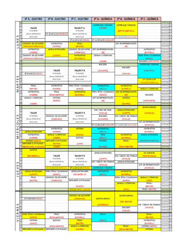 Horario 3º Teie - TQ 2023 | PDF