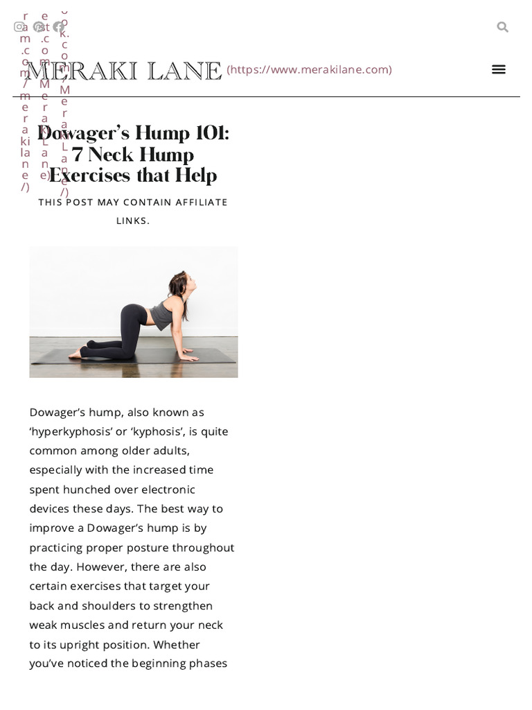 Dowager's Hump 101 - 7 Neck Hump Exercises That Help | PDF | Osteoporosis | Vertebral Column