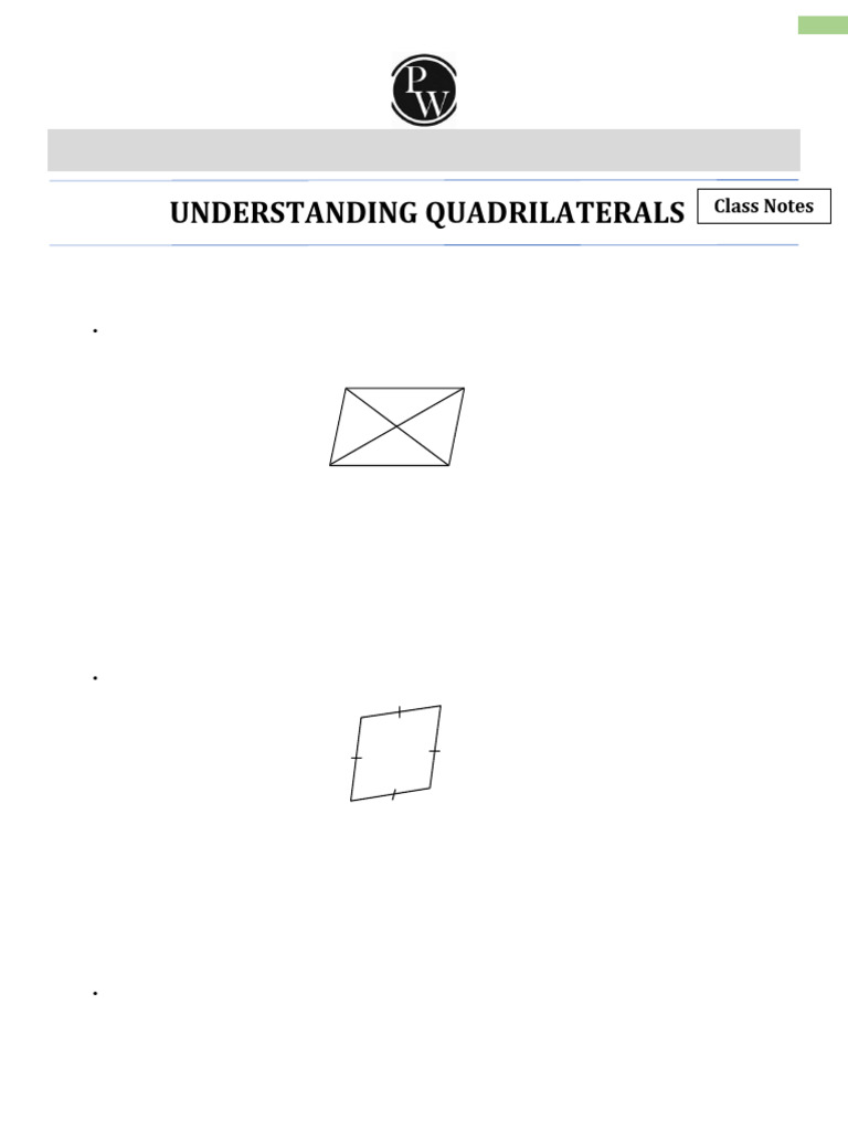 Understanding Quadrilaterals in Math | PDF | Rectangle | Perpendicular