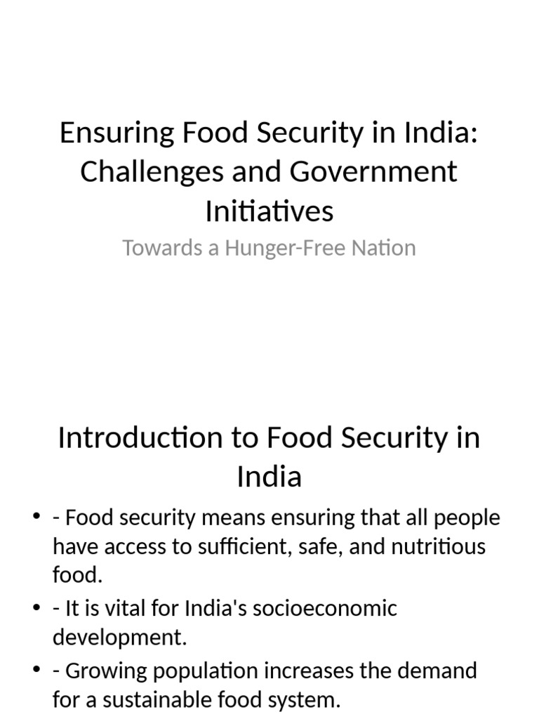Food Security Presentation | PDF