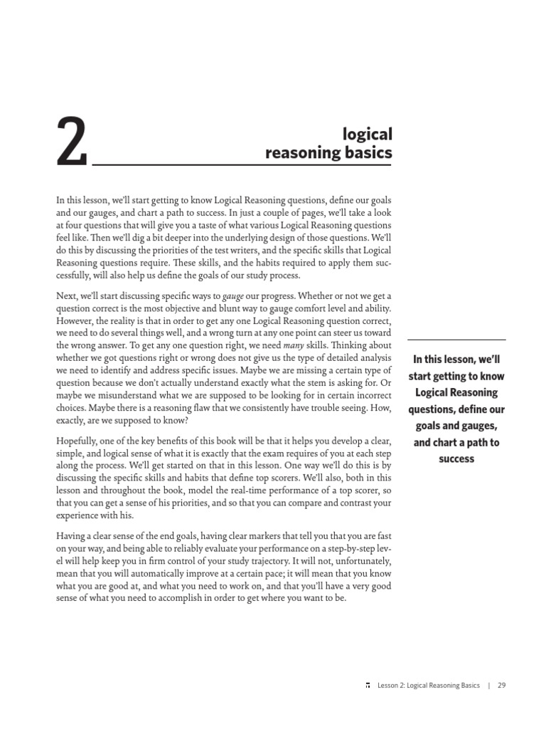 2 Lsat Logical Reasoning Basics Sample Chapter | PDF | Law School ...