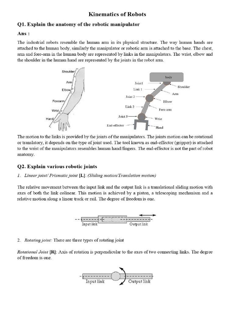 Kinematics of Robots | PDF Kinematics of Robots | PDF