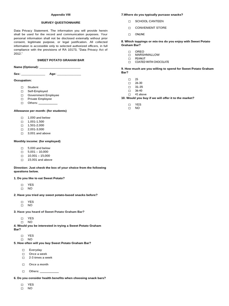 BP SURVEY QUESTIONNAIRE | PDF