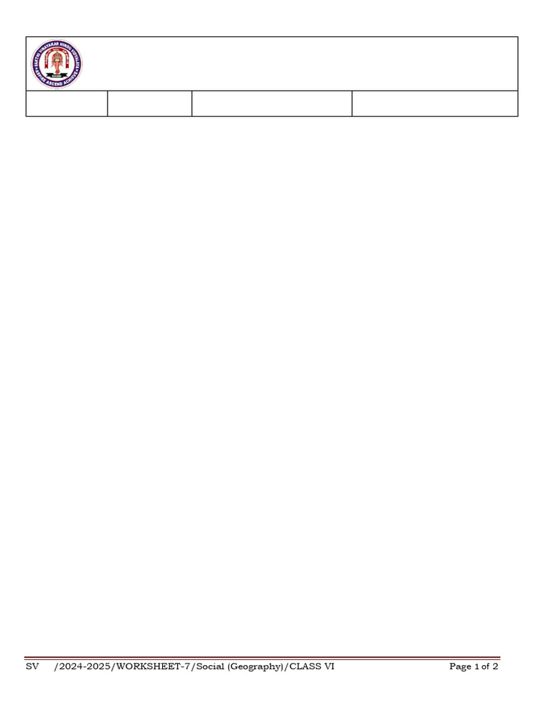 Social WS 7for VI | PDF