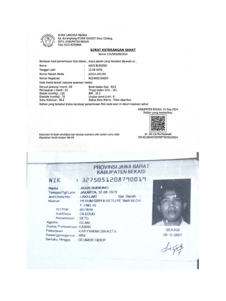 Berkas Pendaftaran Agus Budiono TPS 18 | PDF