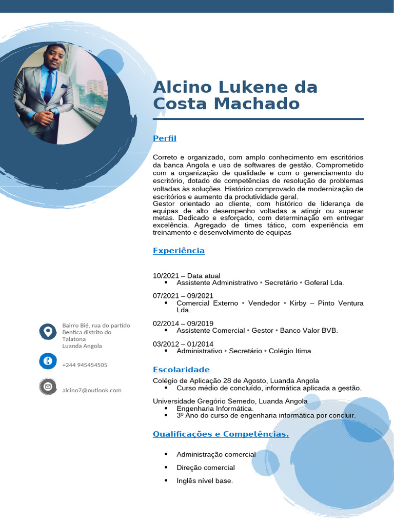 Curriculo Alcino Machado | PDF | Liderança | Angola