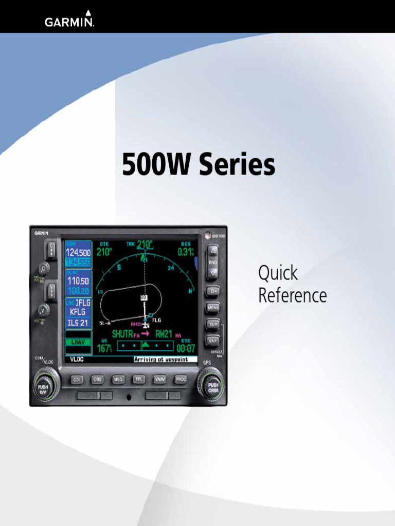 GNS530W - Quick Reference | PDF | Global Positioning System | Navigation