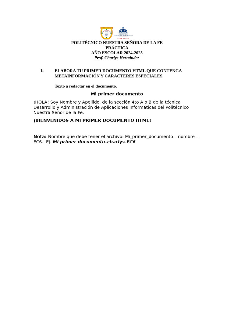 EC6- Práctica Mi primer documento. | PDF