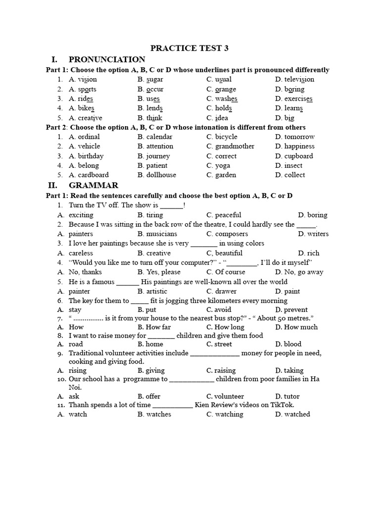 PRACTICE TESTS (3) | PDF