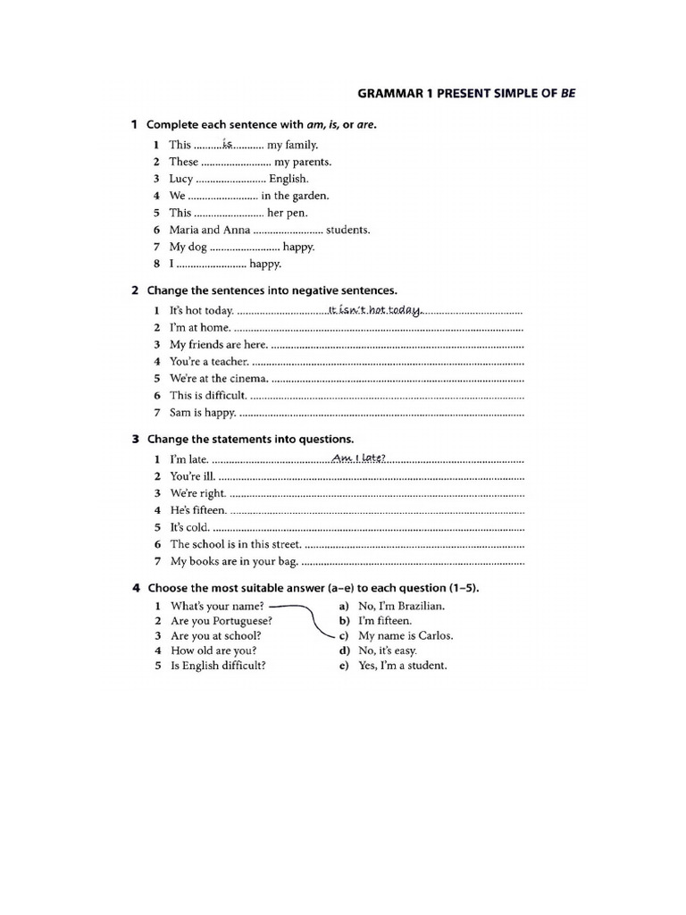 Practica Presente Simple y Continuo | PDF