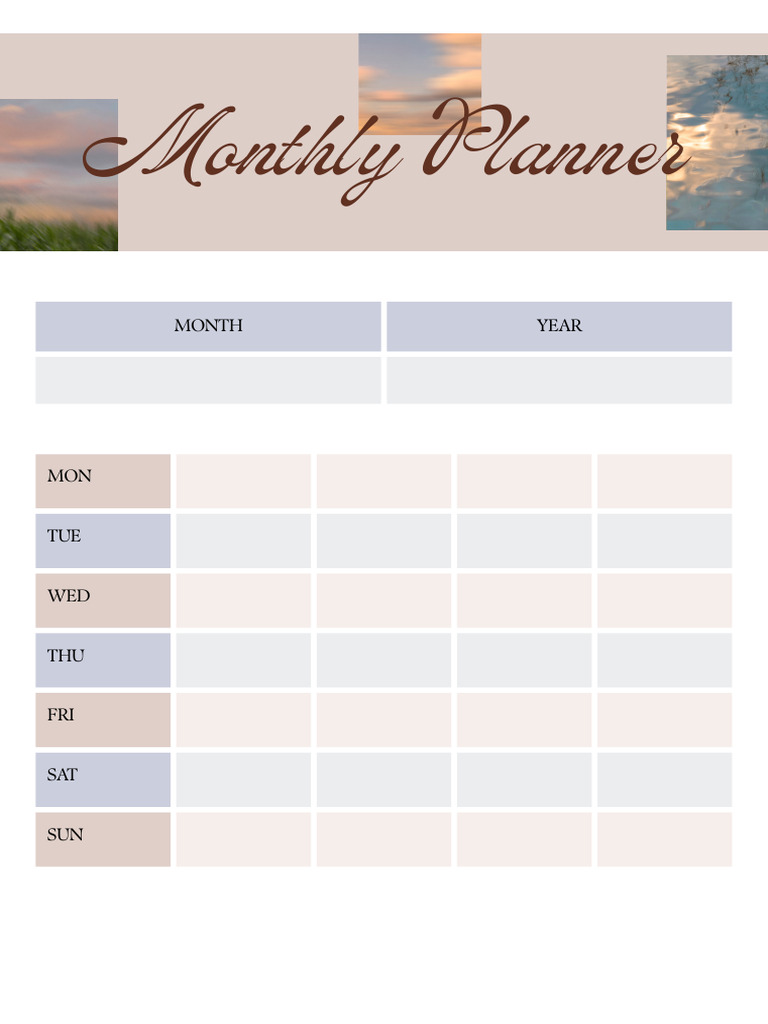 Monthly Planner Template 2023 | PDF