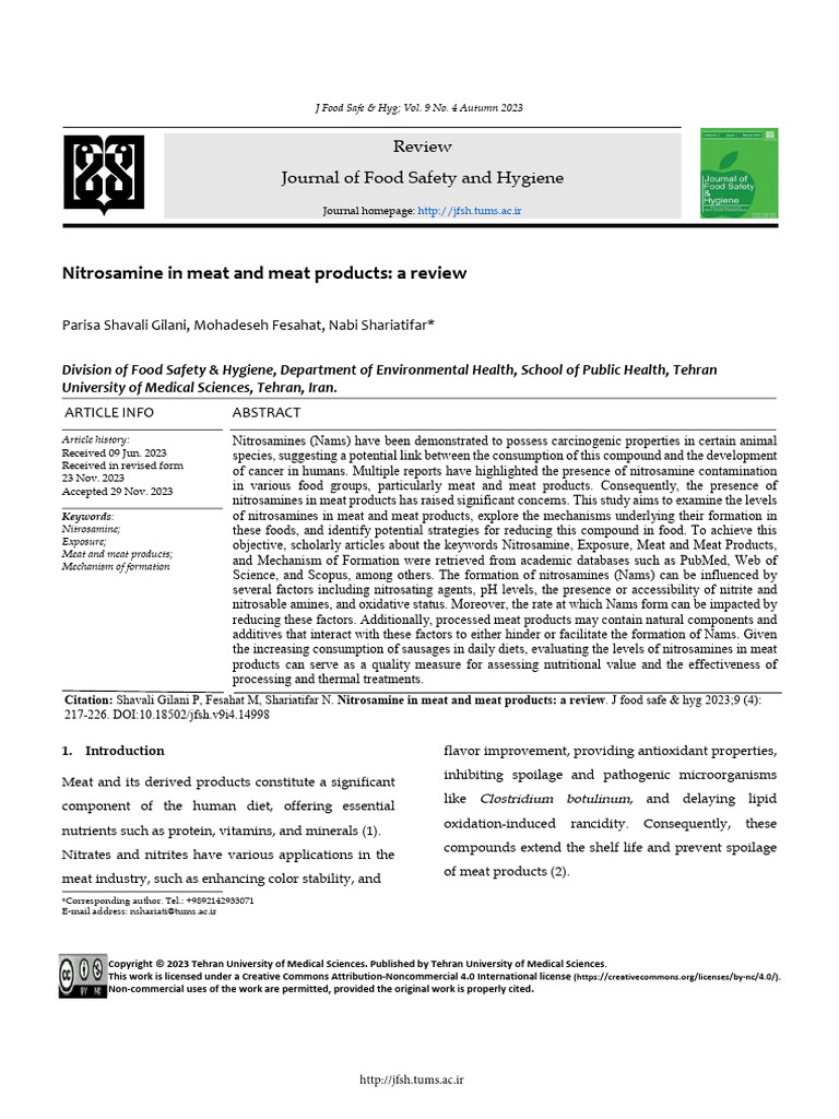 453-Article Text-2613-2-10-20240302 | PDF | Nitrite | Meat