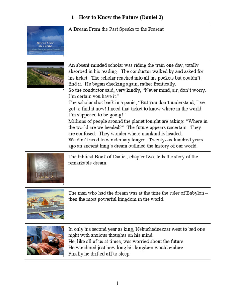 1 - How To Know The Future (Daniel 2) | PDF | Daniel (Biblical Figure) | Book Of Daniel