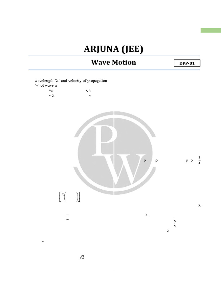 Wave Motion DPP | PDF | Waves | Sound