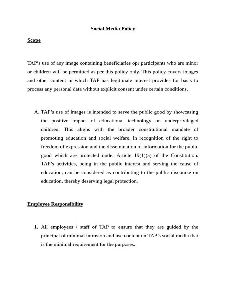 Social Media Policy Draft | PDF | Privacy | Government