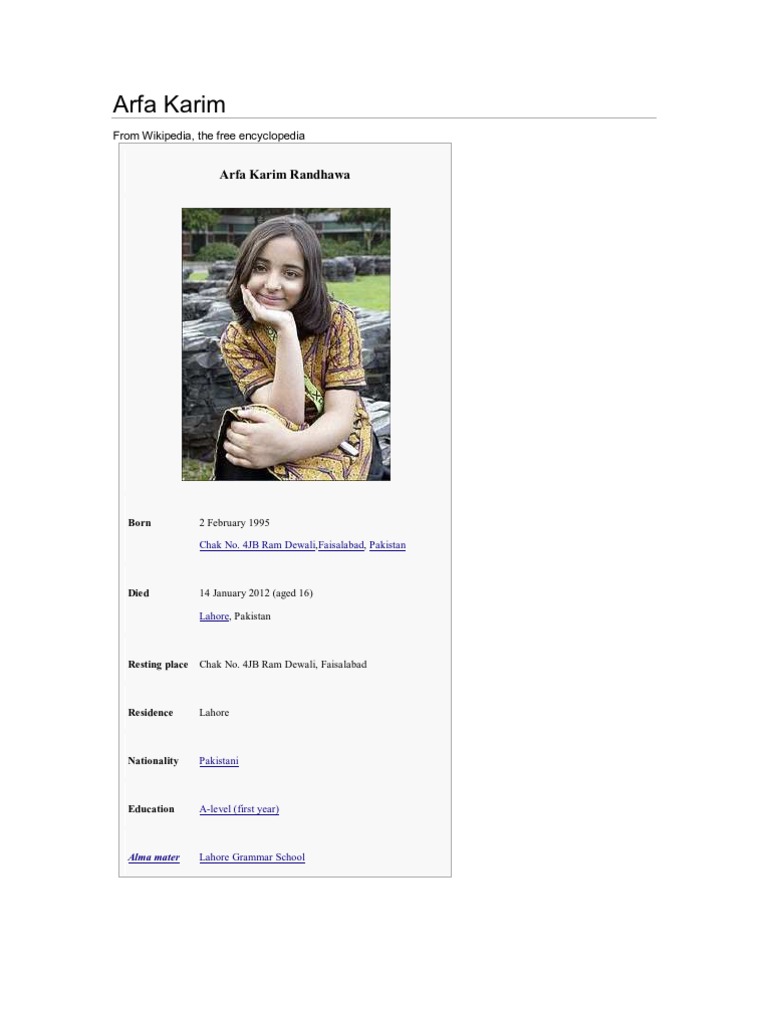 Arfa Karim | PDF | Pakistan | Business