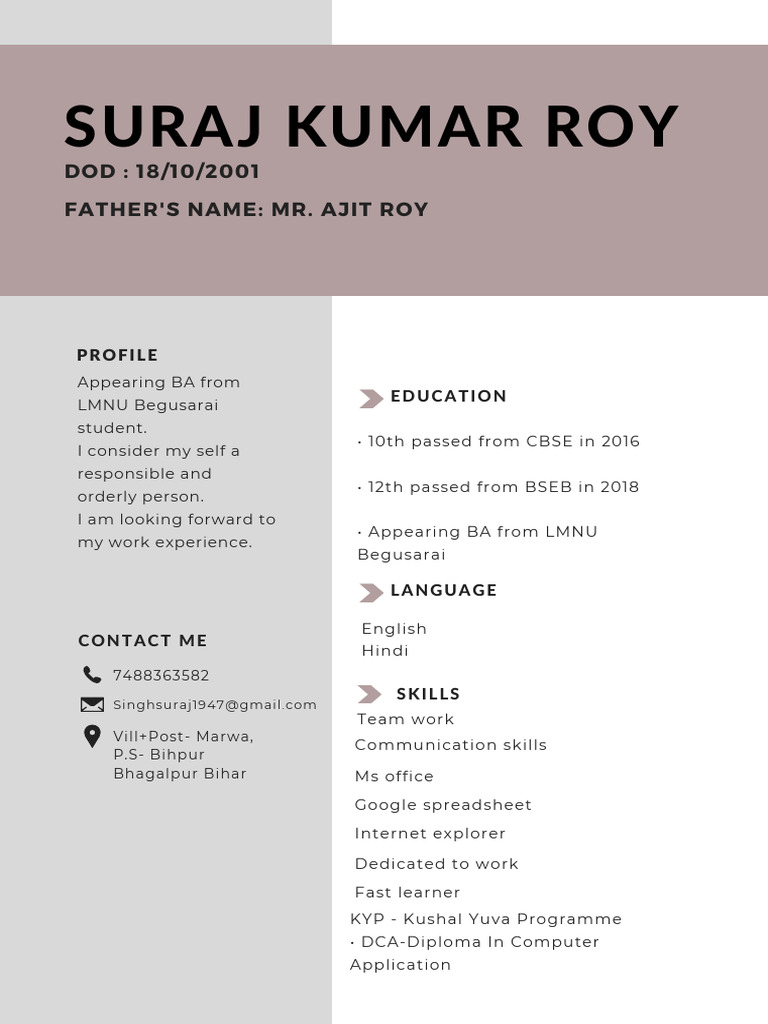 White Simple Student CV Resume (1) | PDF