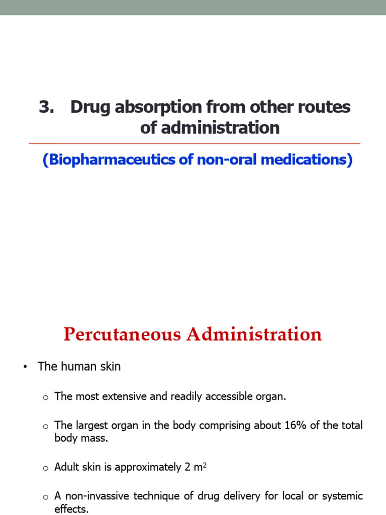 3 - Drug Absorption From Other Routes of Administration | PDF