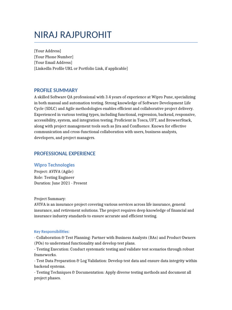 Niraj_Rajpurohit_CV | PDF