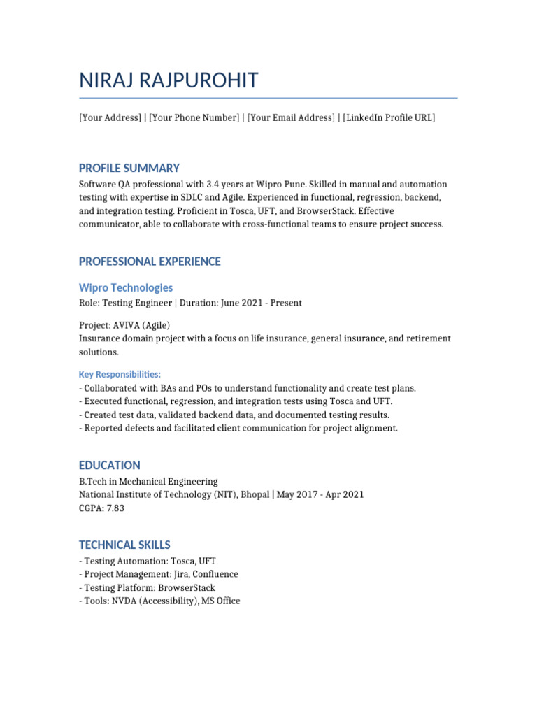 Niraj_Rajpurohit_CV_Brief | PDF