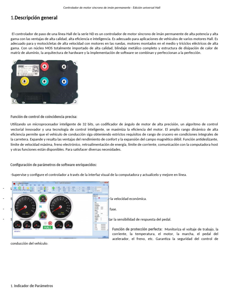 Controlador Fardriver ND72240 Manual | PDF | Corriente eléctrica | Motores