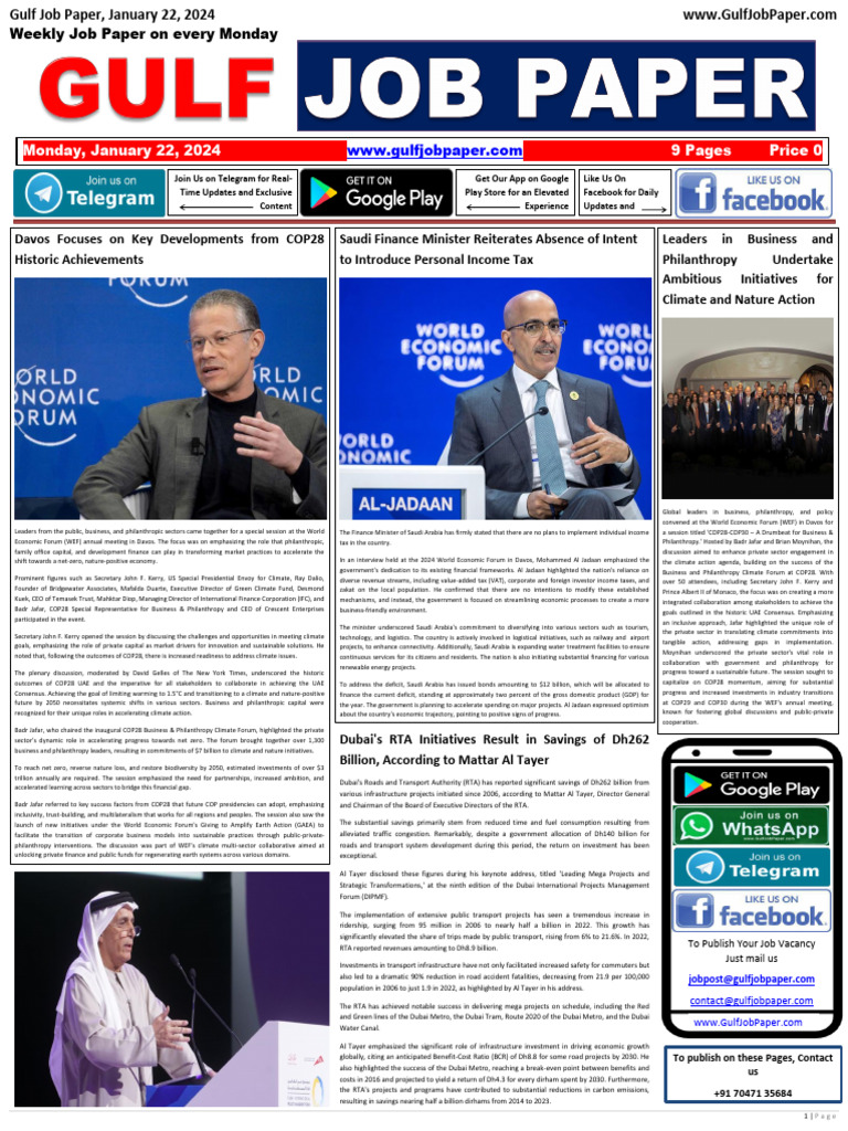 Gulf Job Paper 22 Jan 2024 | PDF | World Economic Forum | United Arab ...