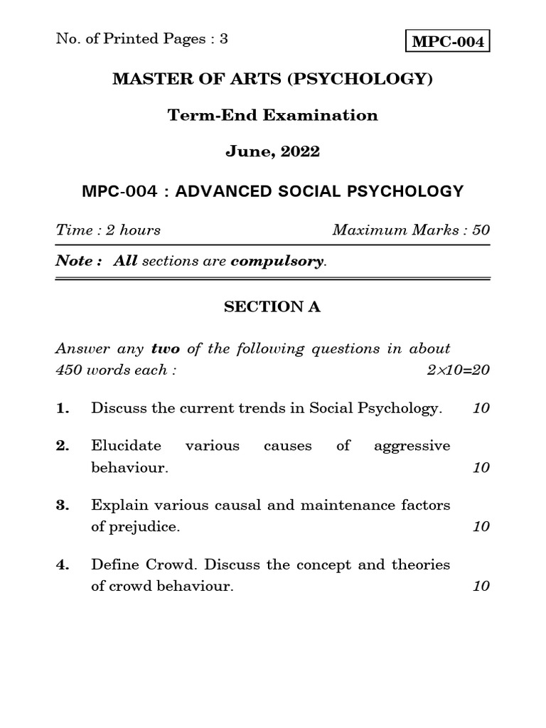 MPC-4 Past Paper | PDF
