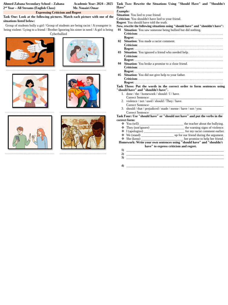 Expressing Criticism and Regret | PDF | Linguistics | Grammar