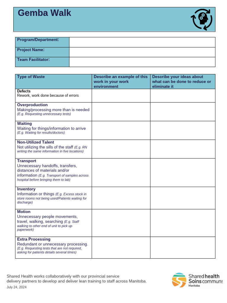 Gemba Walk Template | PDF
