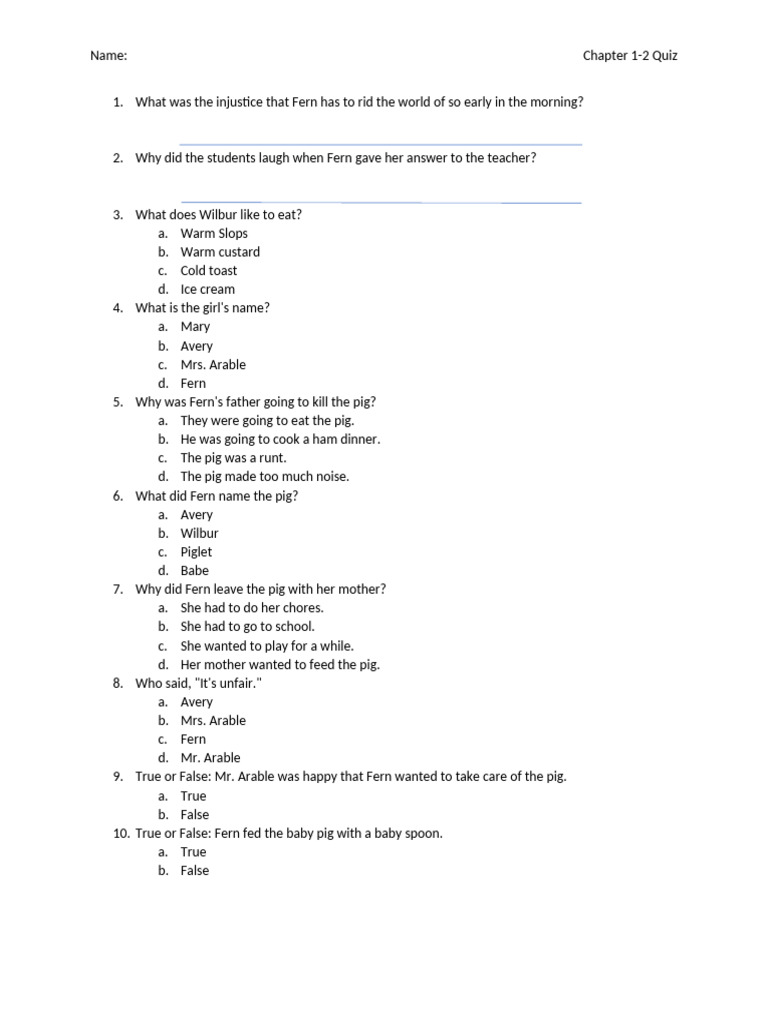 Chapter 1 and 2 Quiz | PDF