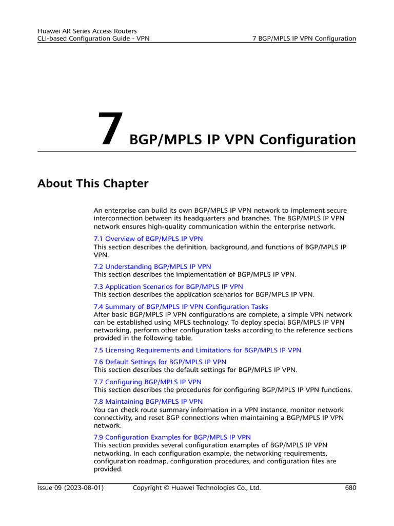 01-07 Bgp Mpls Ip VPN Configuration | PDF | Virtual Private Network | Networking
