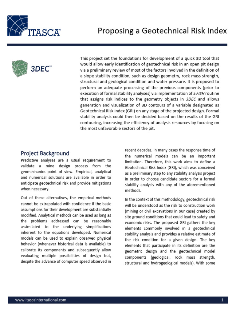 Geotechnical Risk Index Reviewed | PDF | Geotechnical Engineering ...