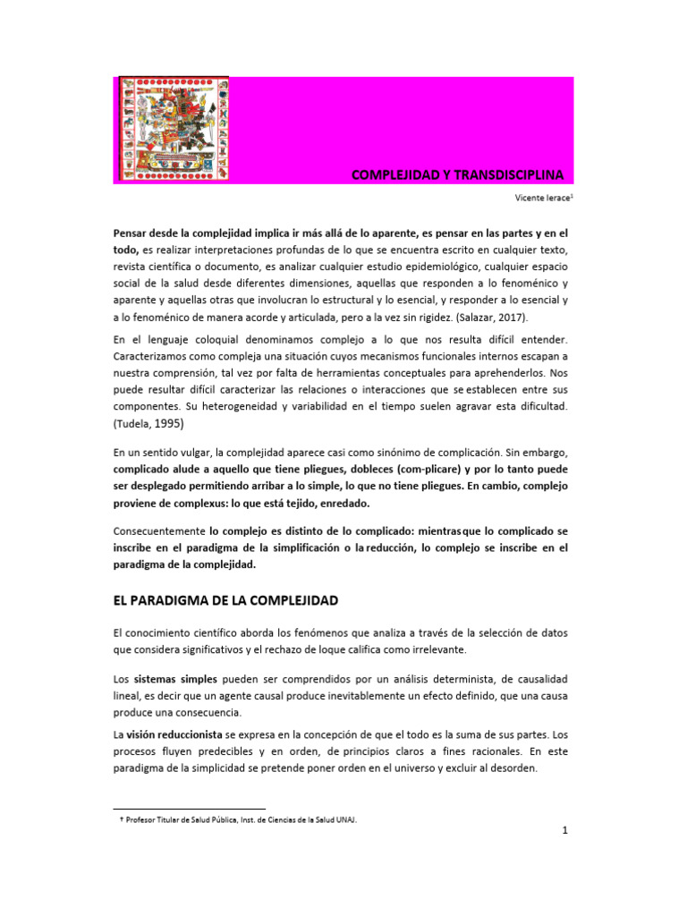 5. Complejidad y Transdisciplina | PDF | Complejidad | Conocimiento