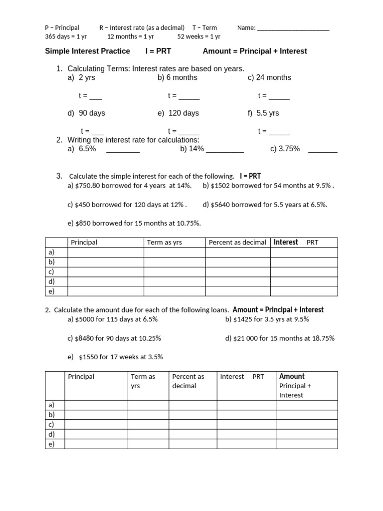 Simple Interest Calculations | PDF | Interest | Interest Rates