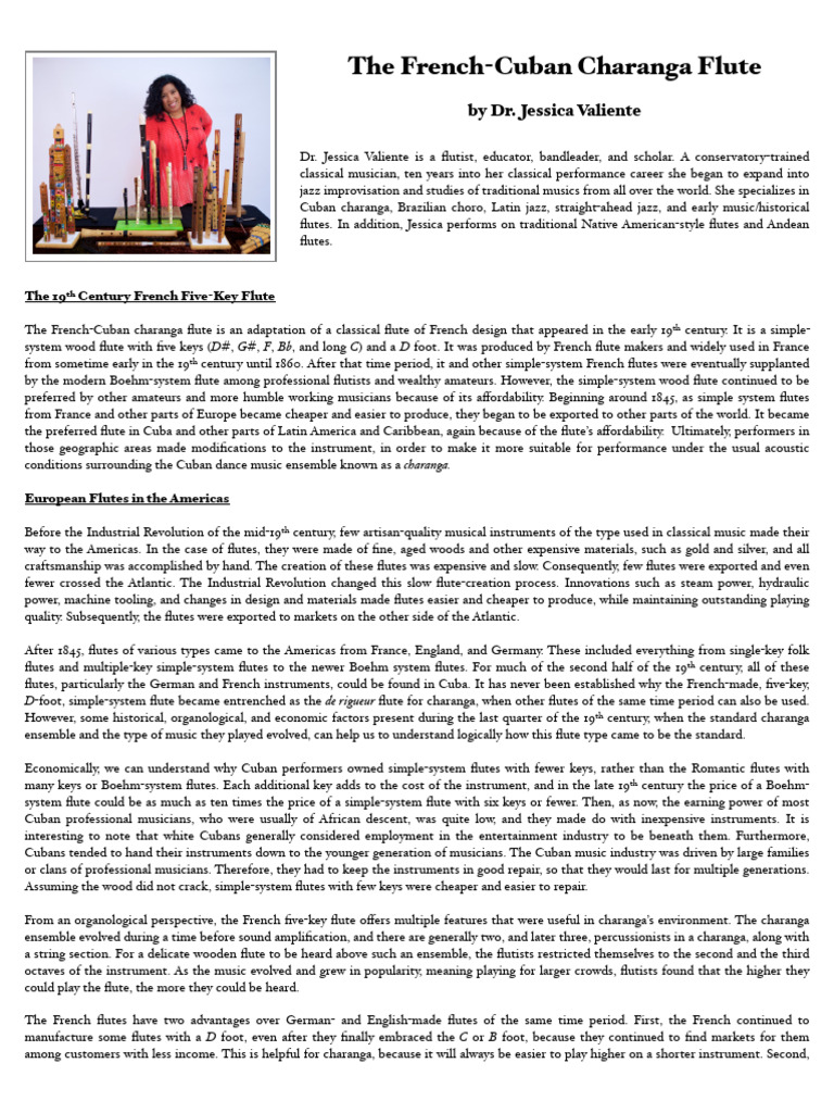 French-Cuban Charanga Flute History | PDF | Flute | Performing Arts