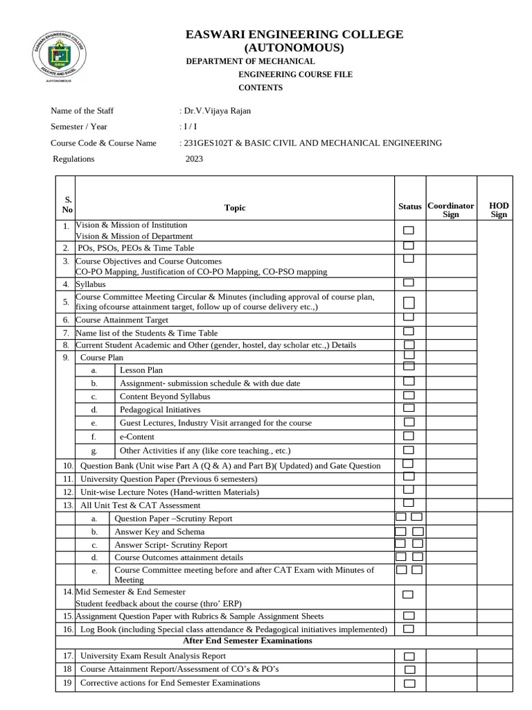 BCM Course File Content Updated_removed | PDF | Engineering | Refrigeration