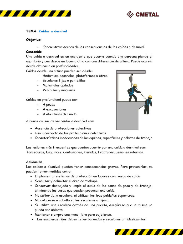 Prevención de Caídas a Desnivel | PDF